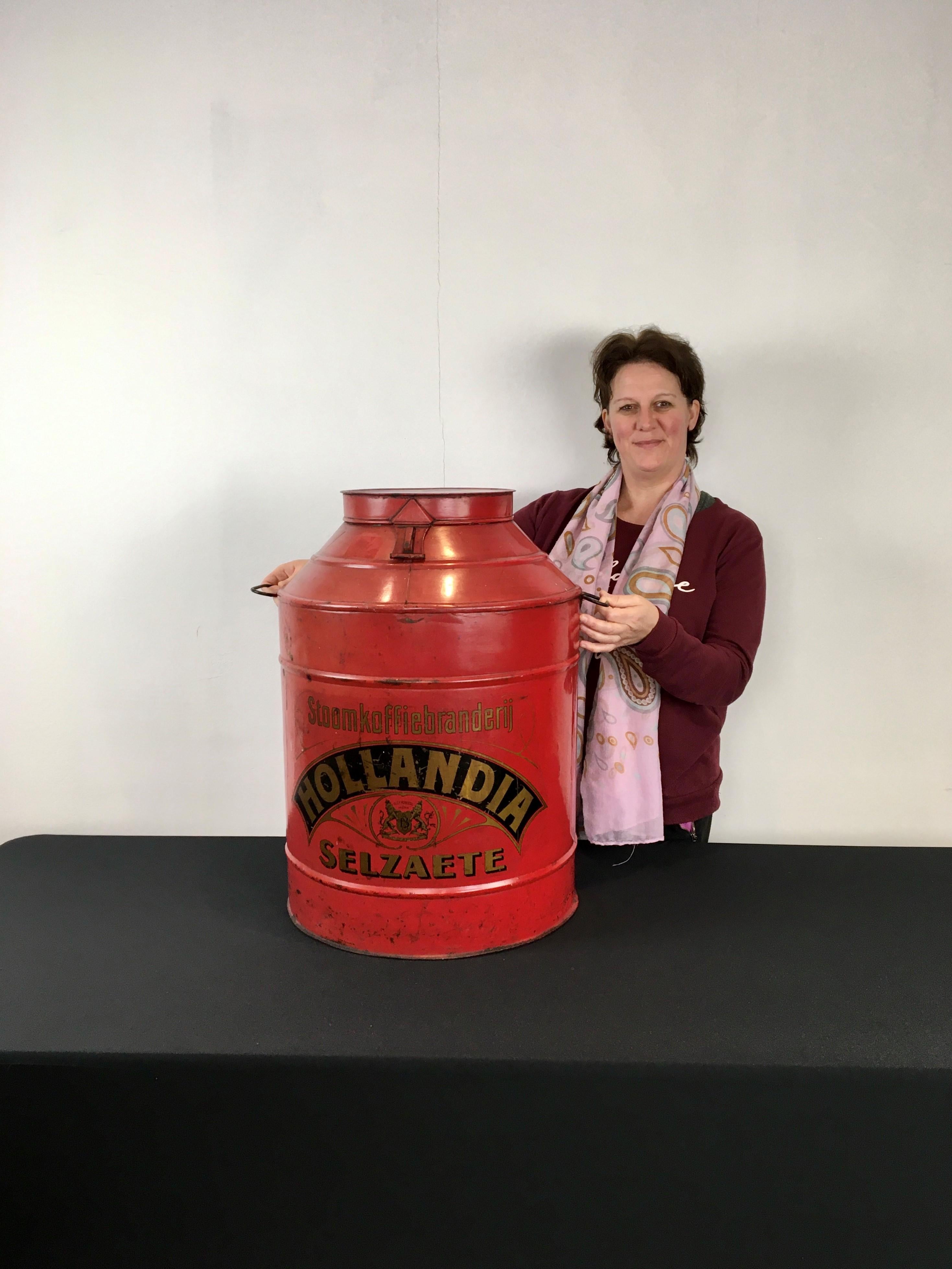 XL Antique Coffee Container - Coffee Tin For Sale at 1stDibs