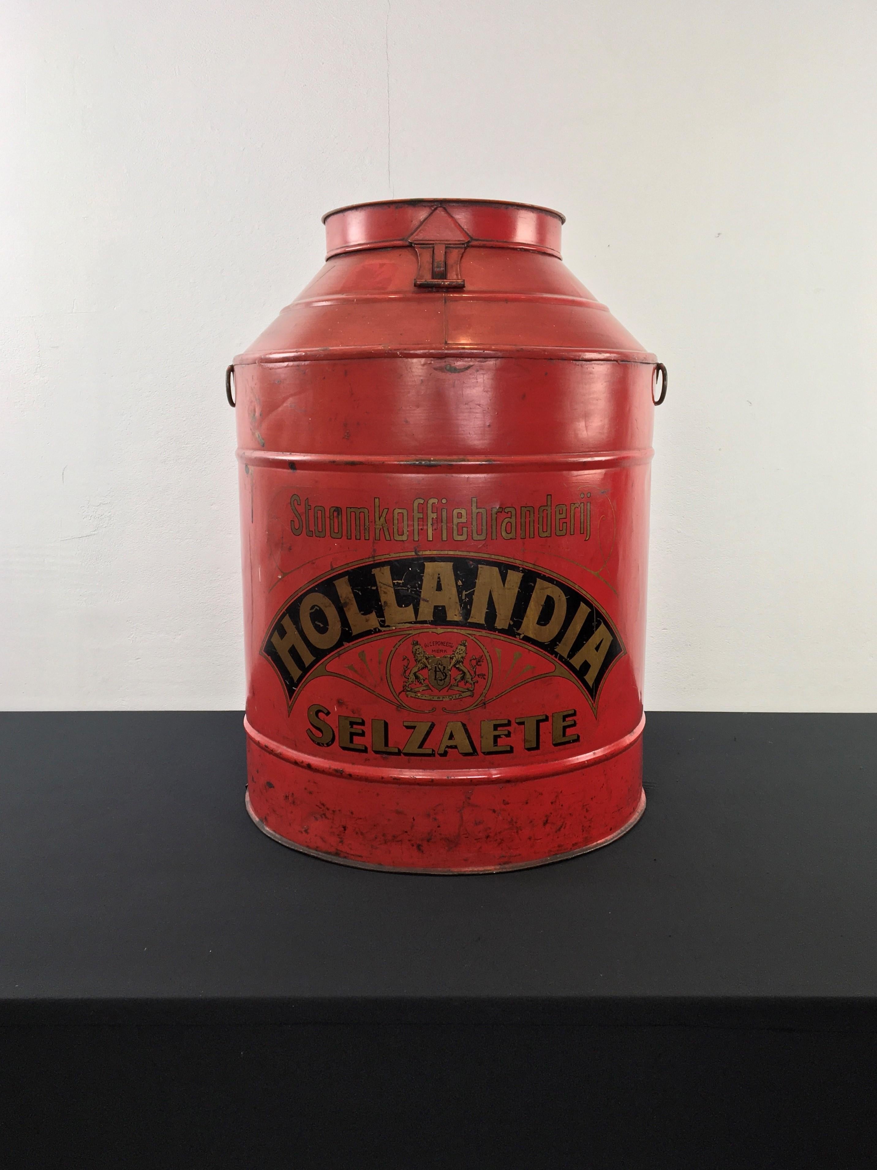XL Antique Coffee Container - Coffee Tin For Sale at 1stDibs