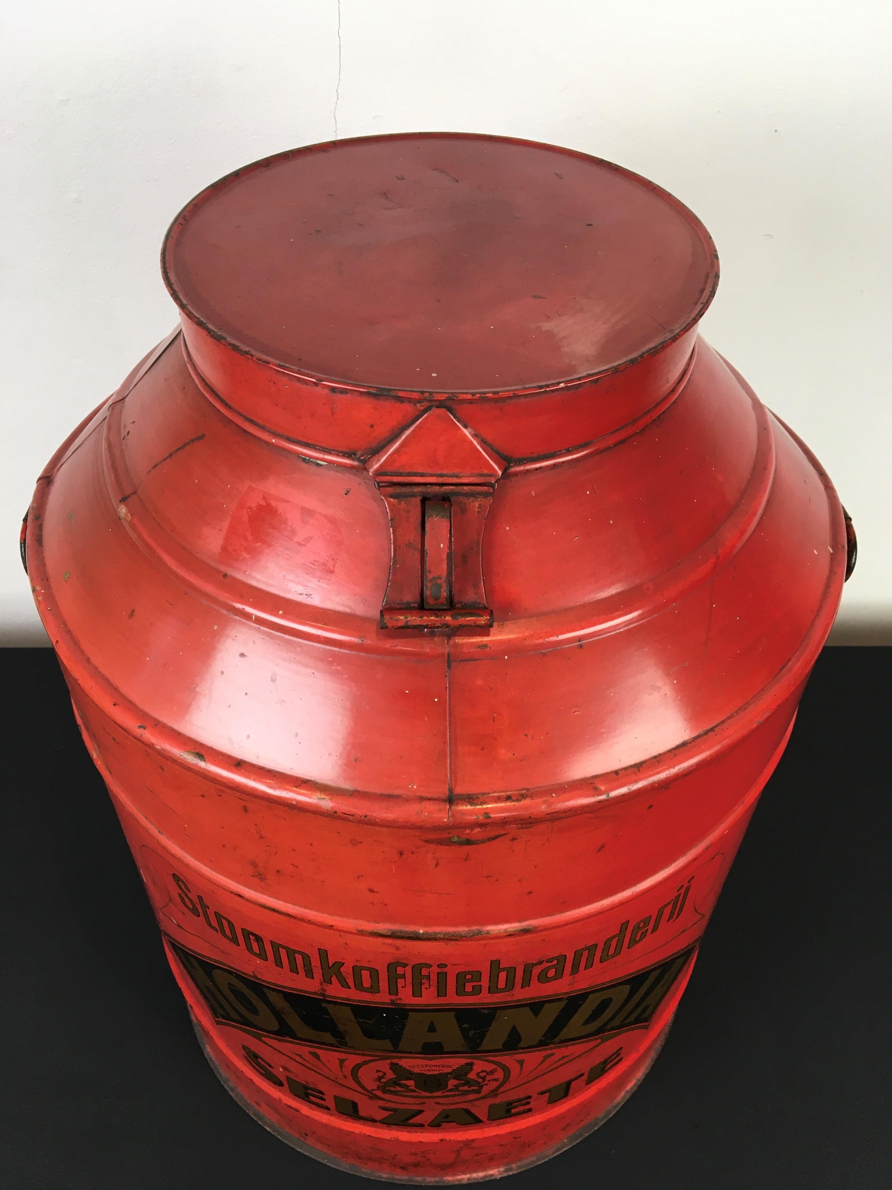 XL Antique Coffee Container - Coffee Tin For Sale at 1stDibs