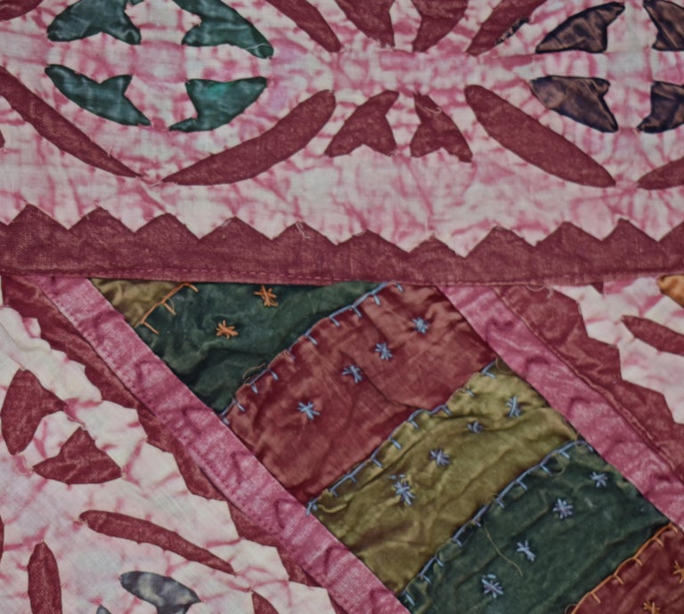 XL Applique Bed Cover, Throw, '3' For Sale at 1stDibs