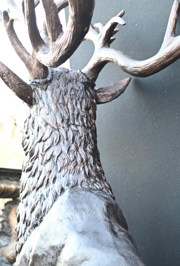 XL Bronze Stag Statue Monarch of Glen For Sale at 1stDibs