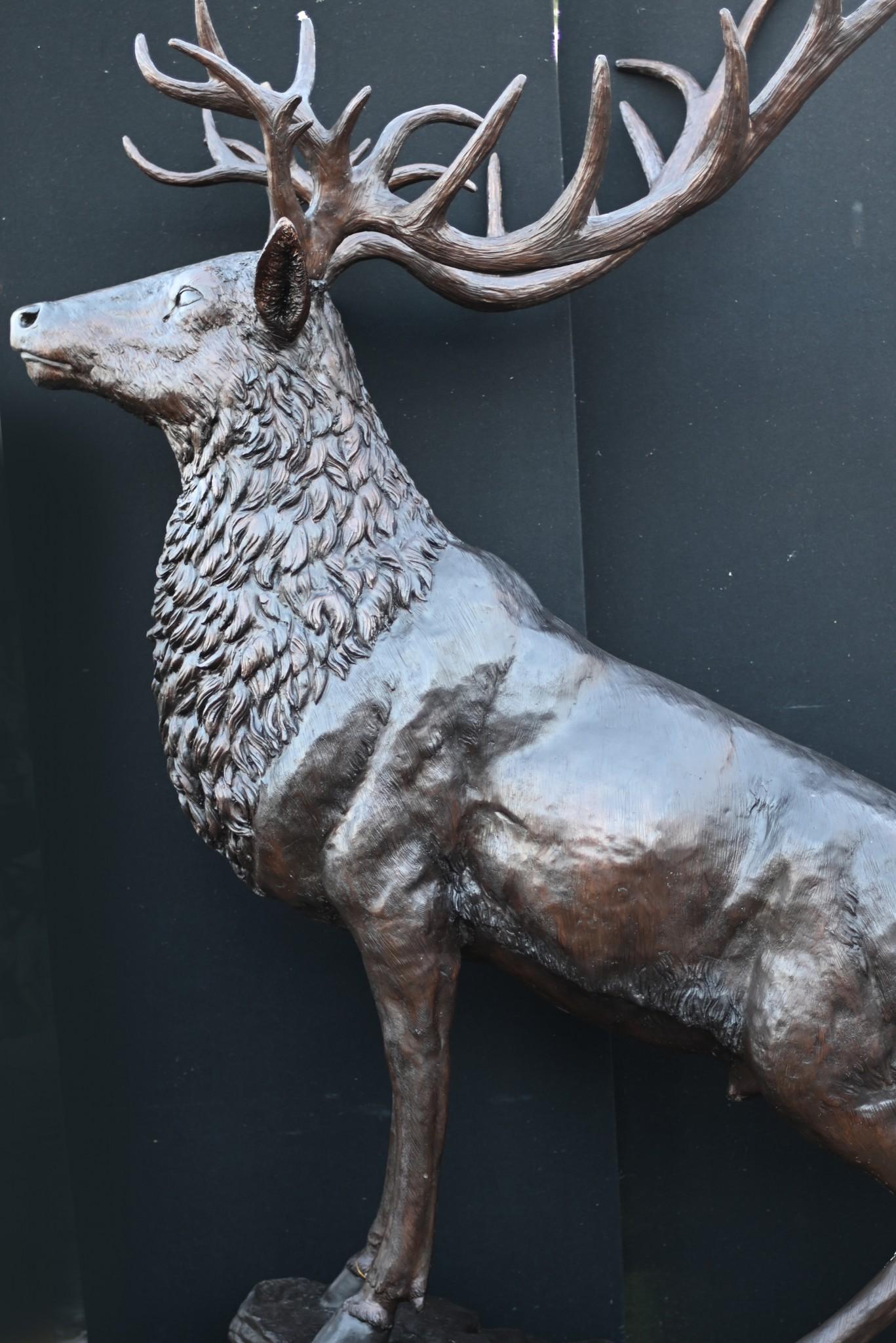 XL Bronze Stag Statue Monarch of Glen 10Ft (3 Metres) For Sale at 1stDibs