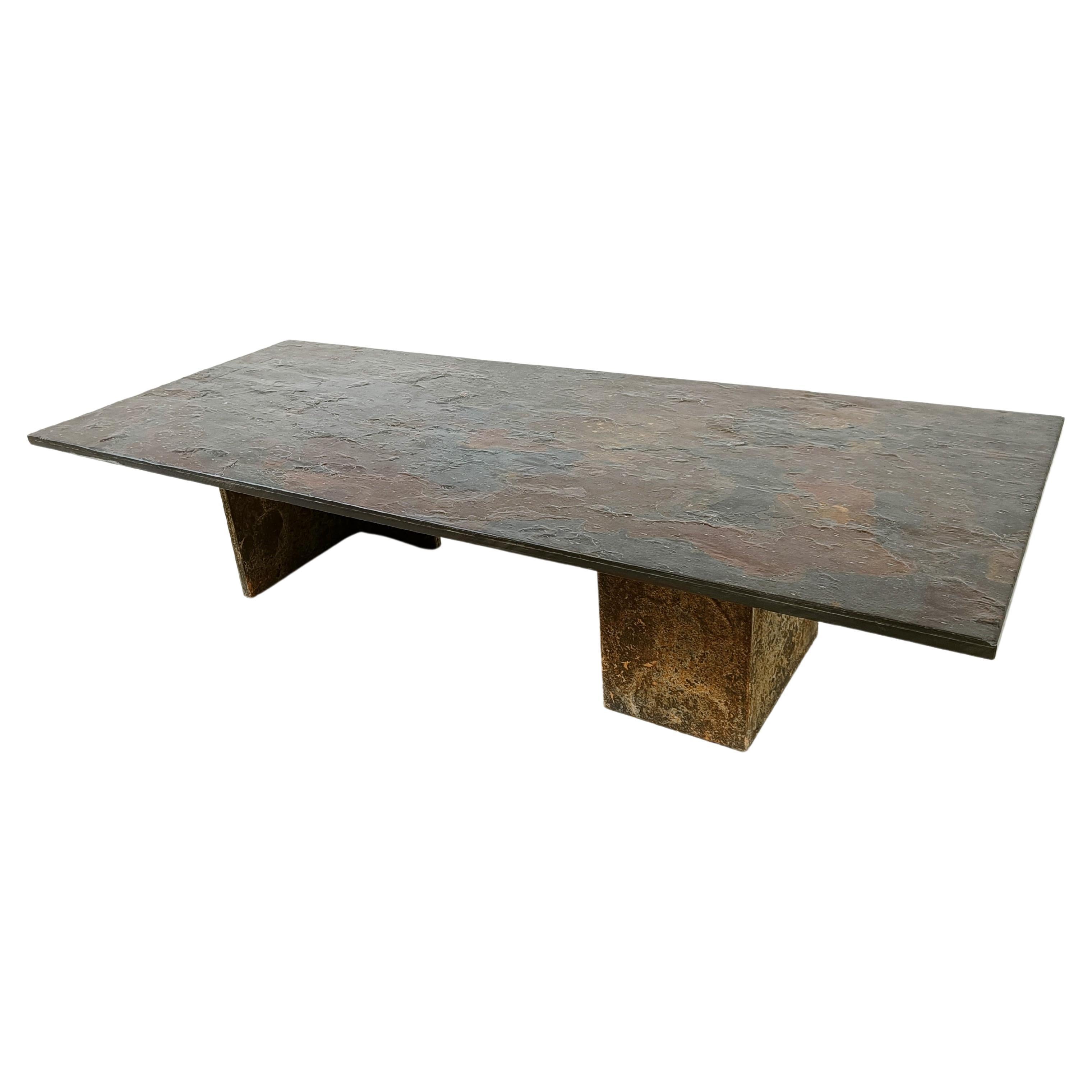 Brutalist lava stone sofa table by Francoise Chaty, Vallauris, 1970s For Sale at 1stDibs