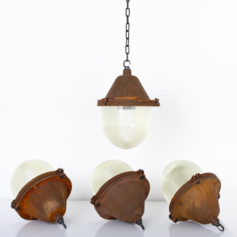 Xl Extreme Rusted Industrial Pendant Lights with Prismatic Glass For ...