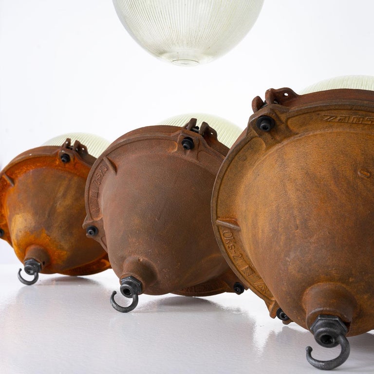 Xl Extreme Rusted Industrial Pendant Lights with Prismatic Glass For ...