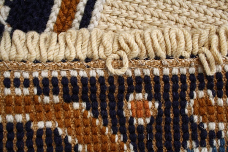 XL Floral European Portuguese Needlepoint Embroidered Arraiolos Rug ...