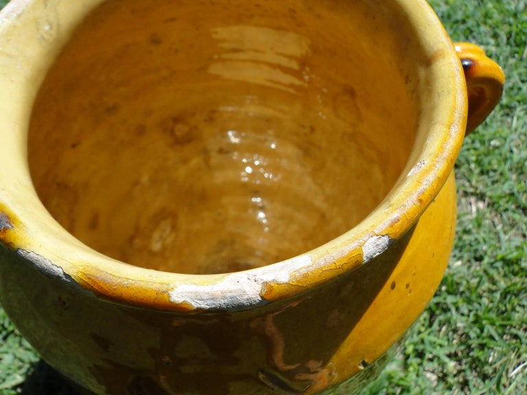 XL French Antique Confit Pot Redware Faience Yellowware Art Pottery For ...