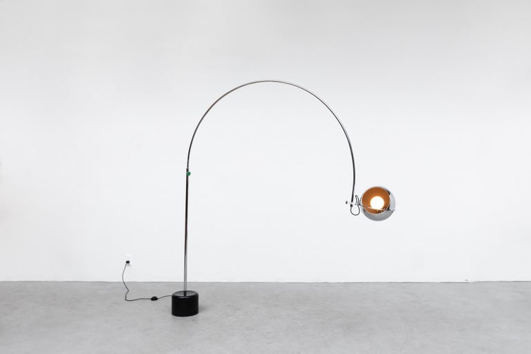 XL Gepo Standing Chrome Arc Floor Lamp For Sale at 1stDibs