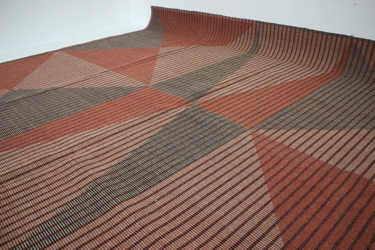 Xl Midcentury Bouclé Abstract Design Geometric Rug / Carpet, 1950s For ...