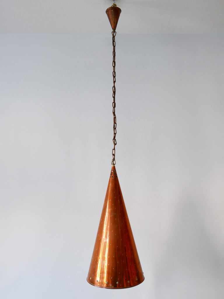 XL Mid Century Modern Copper Pendant Lamp by E.S. Horn Aalestrup ...