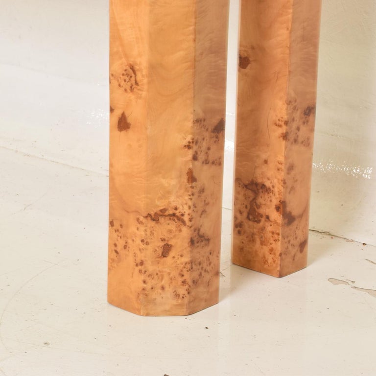 Extra Large Mid-Century Modern French Custom Ash Burlwood Console Table ...