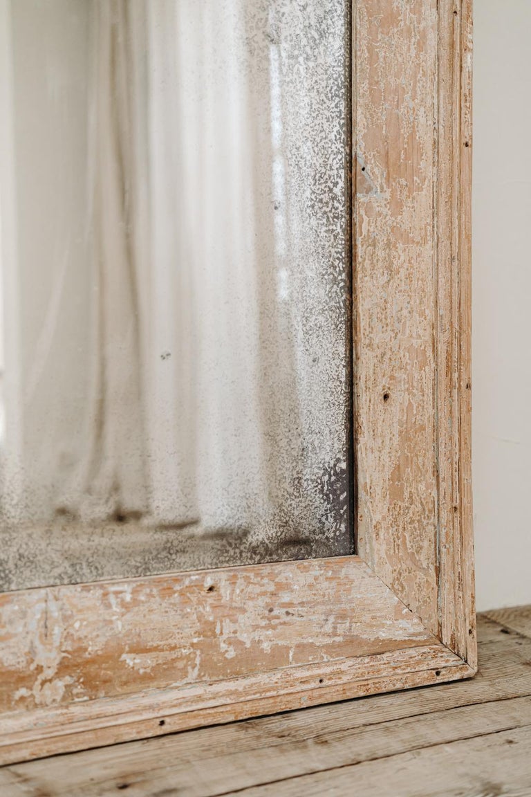 Xl Mirror with Distressed Mirror Glass at 1stDibs | distressed glass mirror
