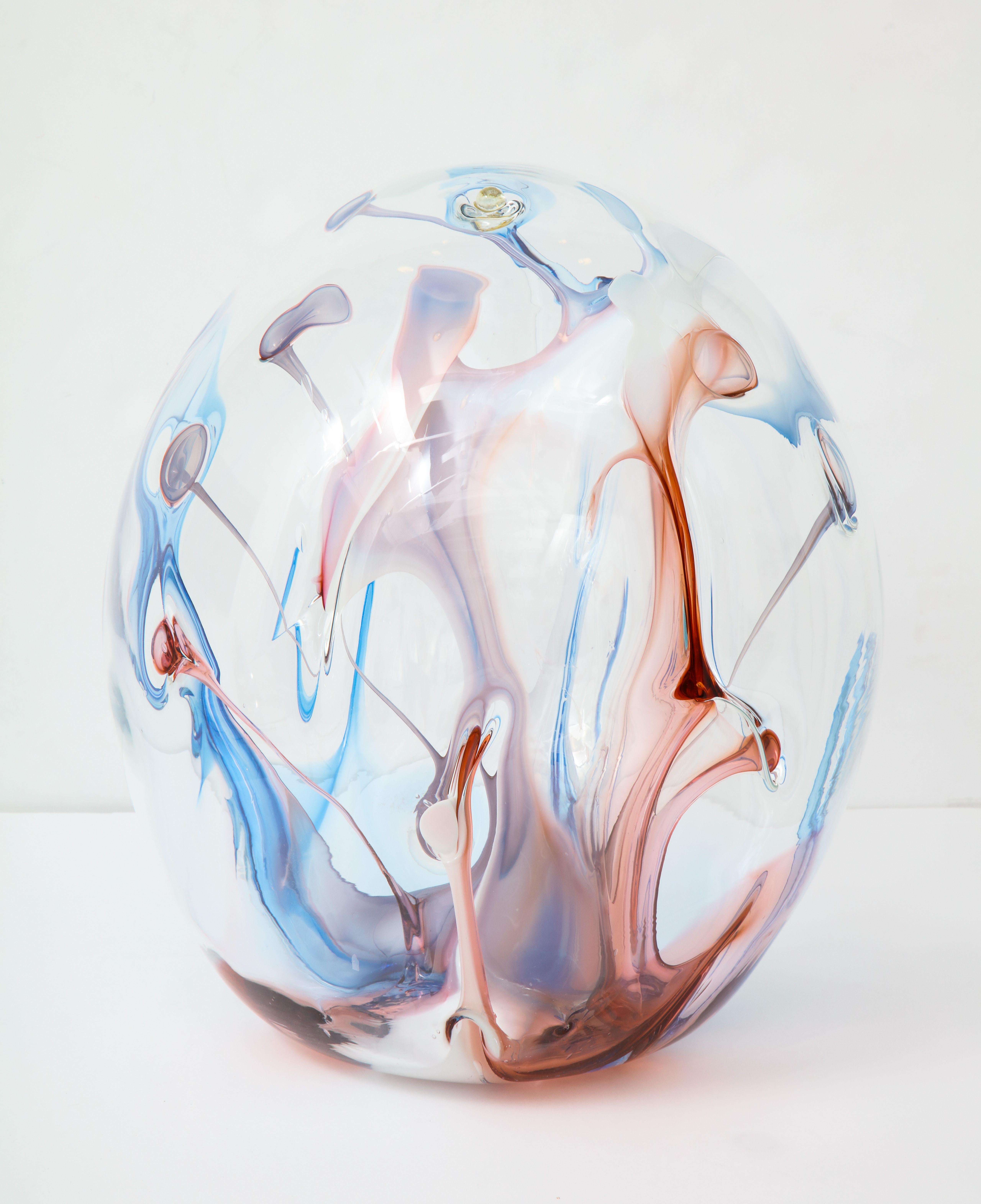 XL Peter Bramhall Art Glass Orb at 1stDibs | bramhall glass, glass orbs ...