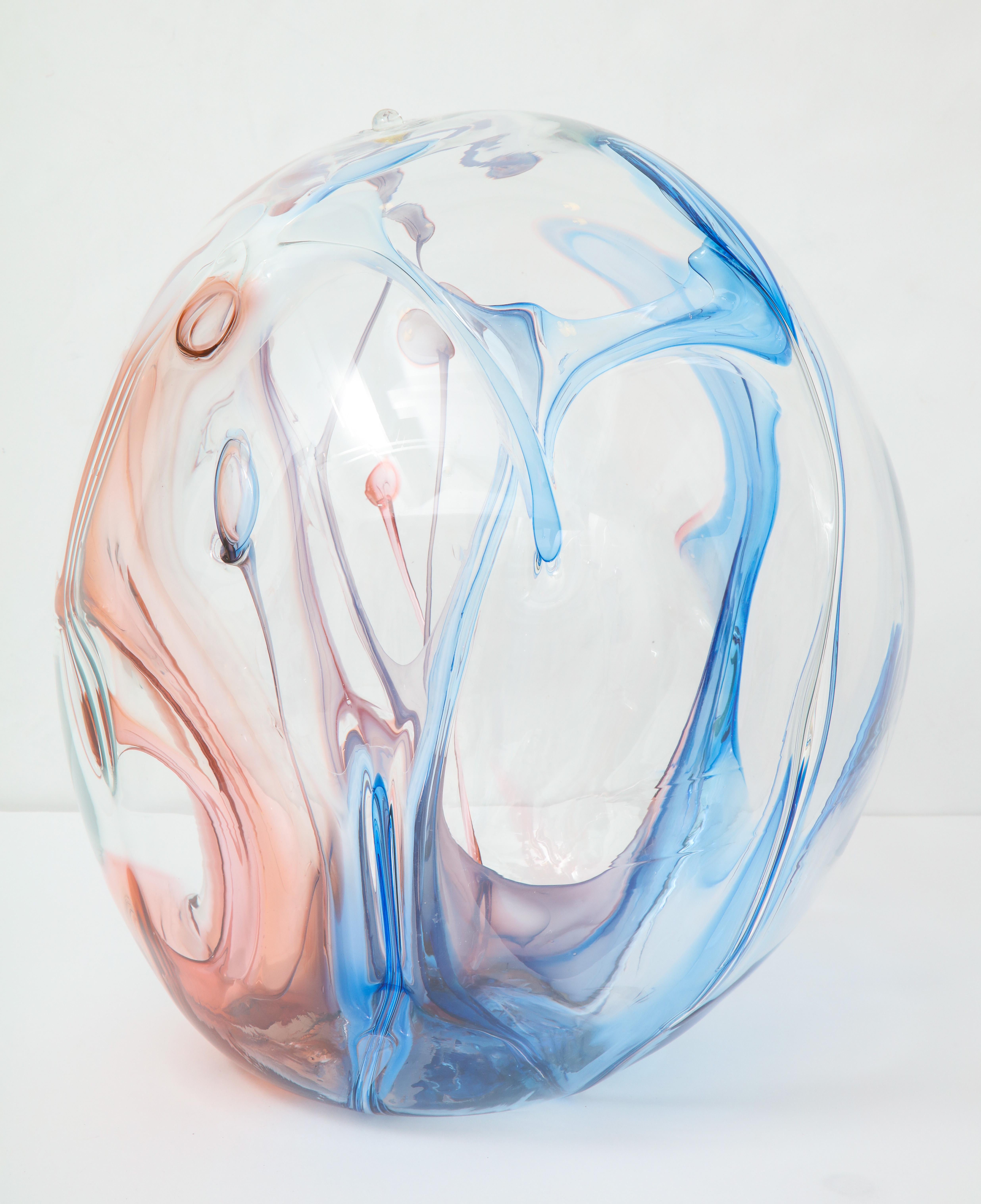 XL Peter Bramhall Art Glass Orb at 1stDibs | bramhall glass, glass orbs ...