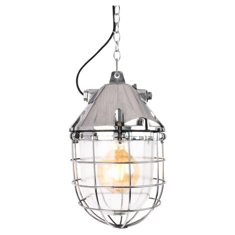 XL Polished Industrial Cage Lights from Eastern Europe For Sale at 1stDibs