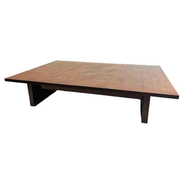 XL Simplistic Wooden Coffee Table, 1980's at 1stDibs