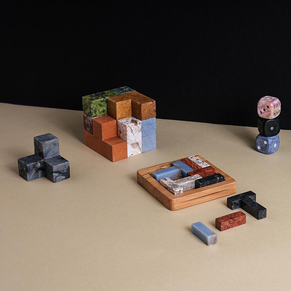 Colorful XL Soma Cube 3D gemstone puzzle For Sale at 1stDibs