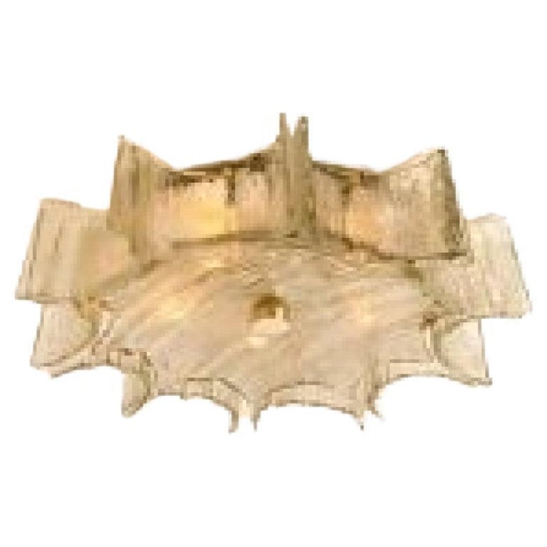 XL Star Shaped Glass Flush Mount, 1960s For Sale at 1stDibs