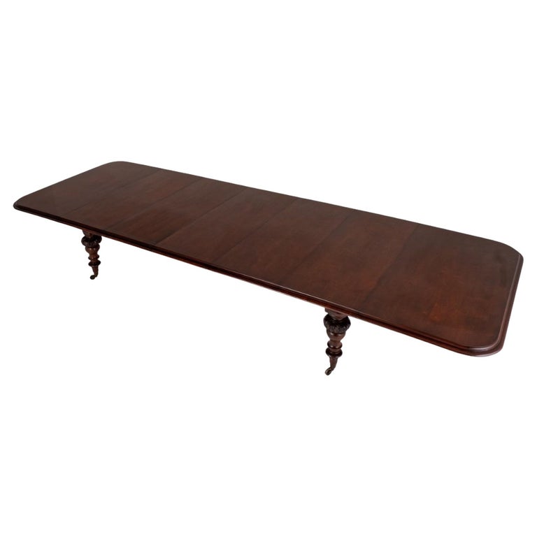 XL Victorian Dining Table Mahogany Extending 20 Seater, 1850 For Sale ...