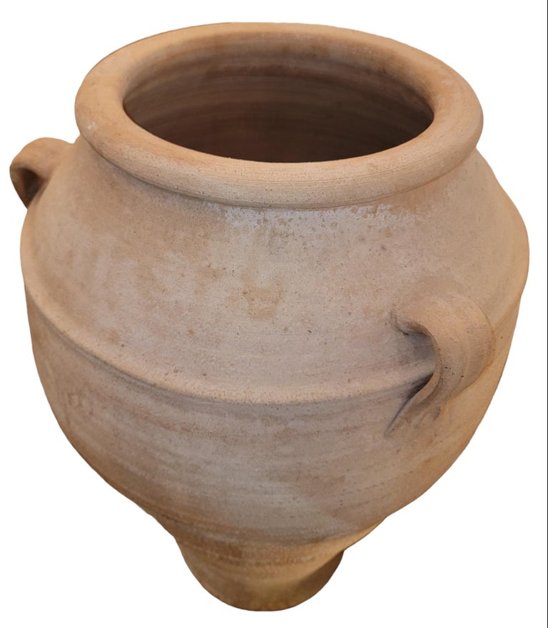 XL Vintage 1980s Handles Moroccan Pottery Olive Jar For Sale at 1stDibs