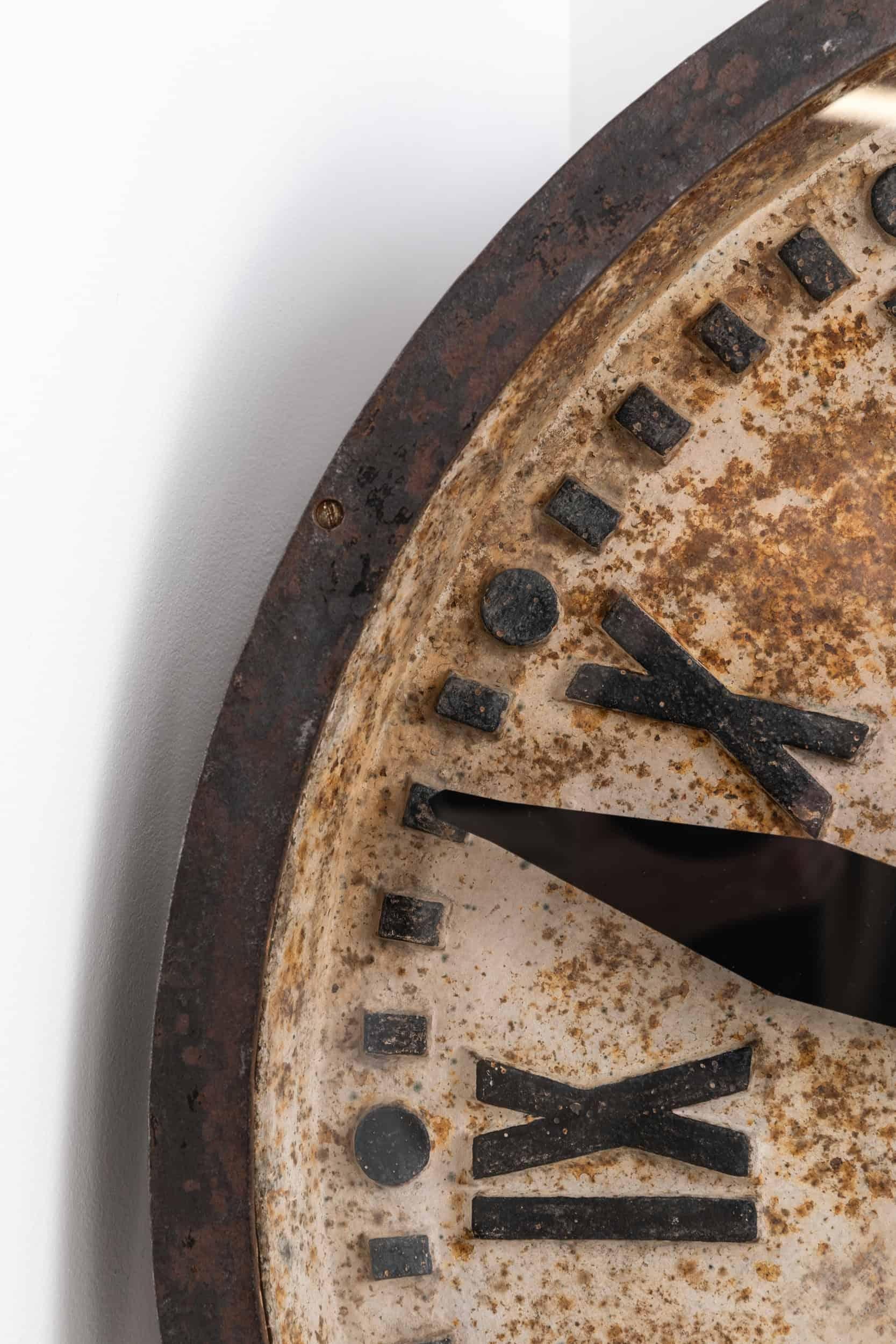 XL Vintage Industrial Cast Iron Gents of Leicester Factory Wall Clock ...