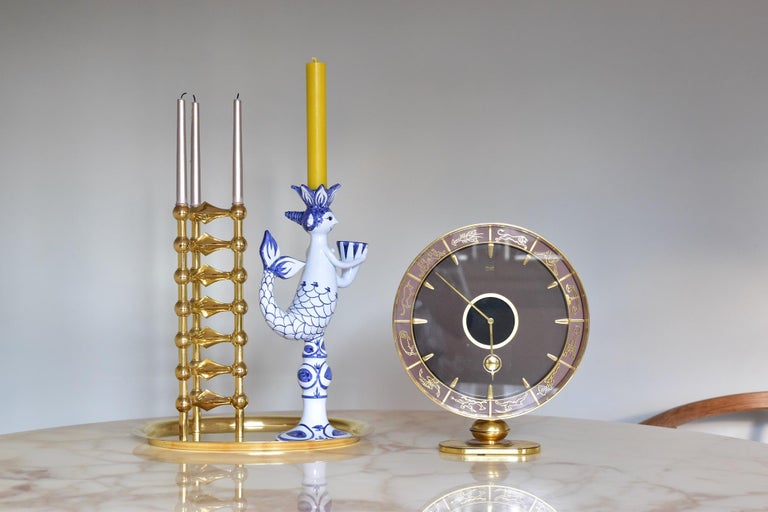 XLarge German 1930s Kienzle Zodiac Desk Clock, Design Heinrich Möller ...