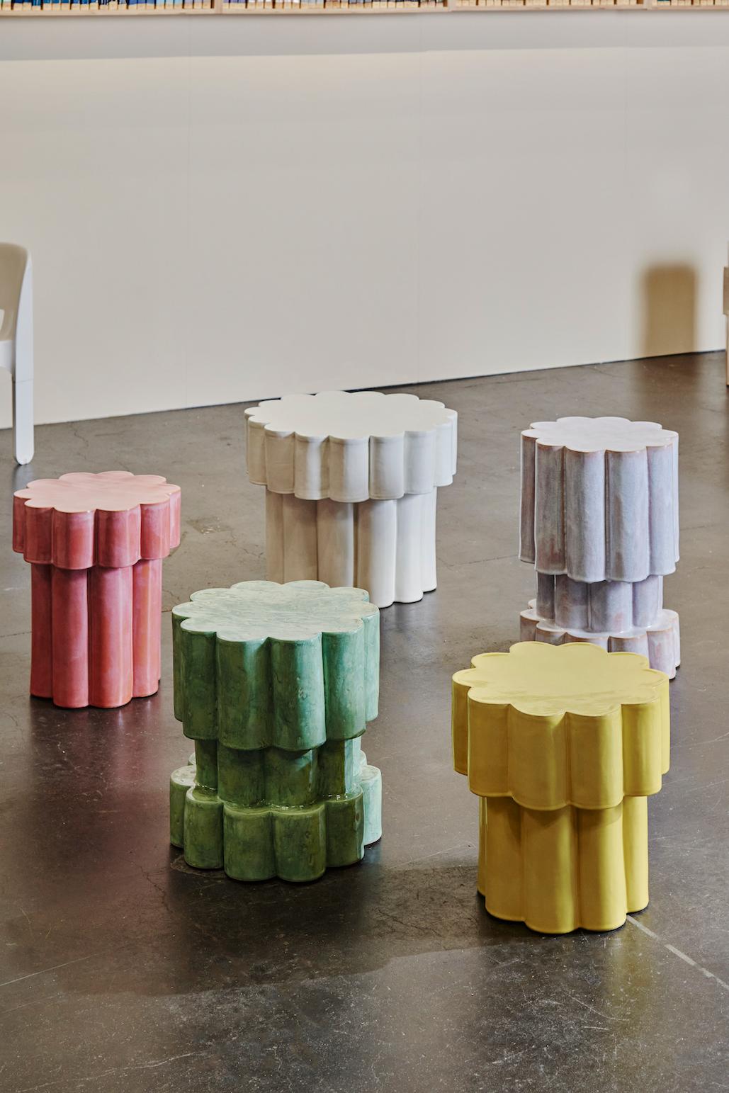 XS Two-Tier Ceramic Cloud Side Table and Stool in Marshmallow by BZIPPY ...