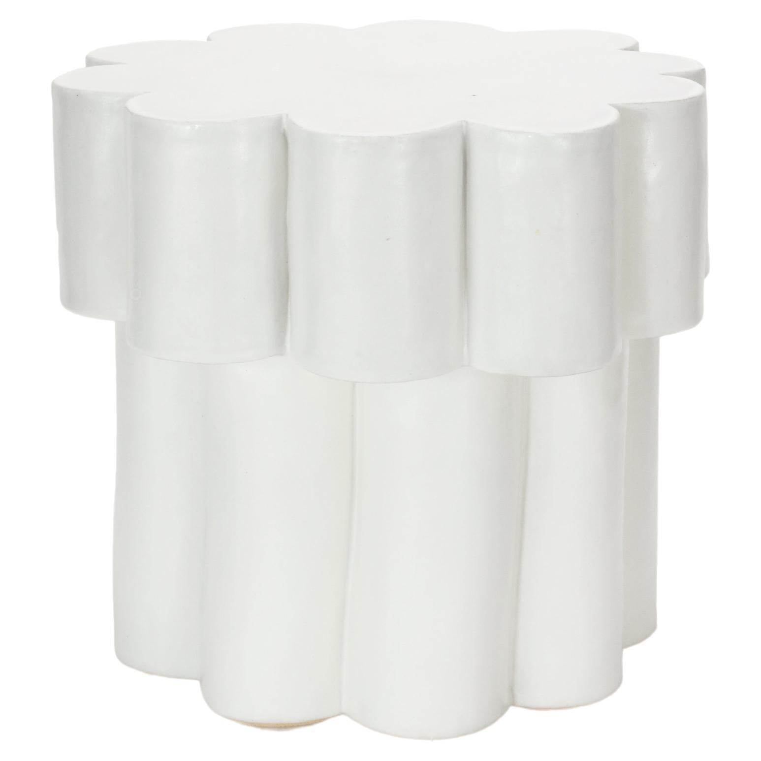 XS Two-Tier Ceramic Cloud Side Table and Stool in Marshmallow by BZIPPY ...