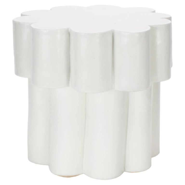 XS Two-Tier Ceramic Cloud Side Table and Stool in Marshmallow by BZIPPY ...