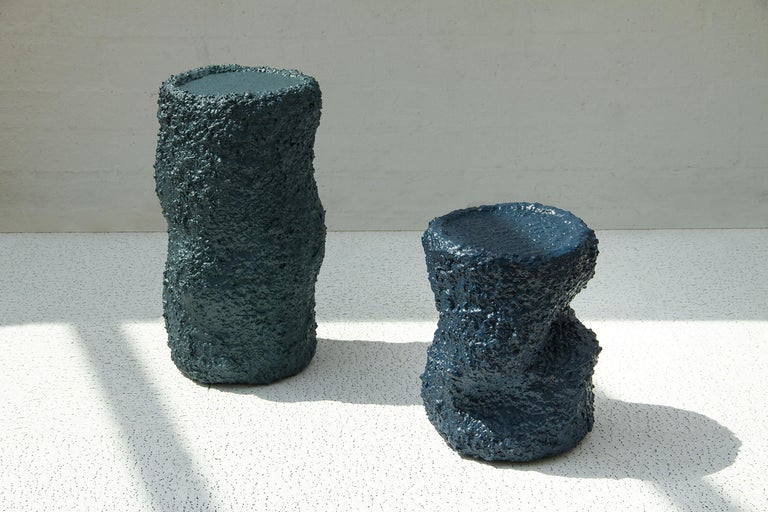 Xs+Xm - Sidetables - Set of Two Blue Cobalt Side Tables - 'Different ...