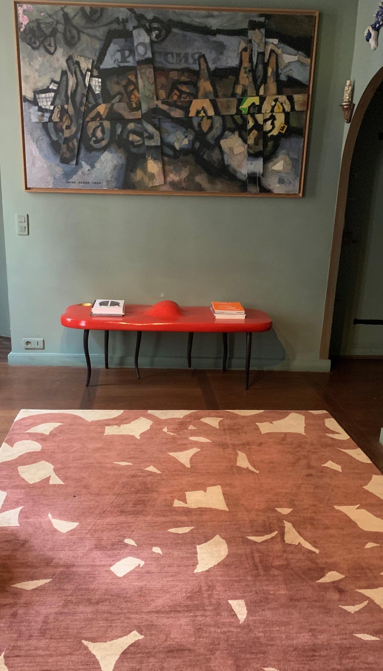 Xue Sun 2020, Unique Red Lacquered Cherry Table, Iron Legs, Paris For ...