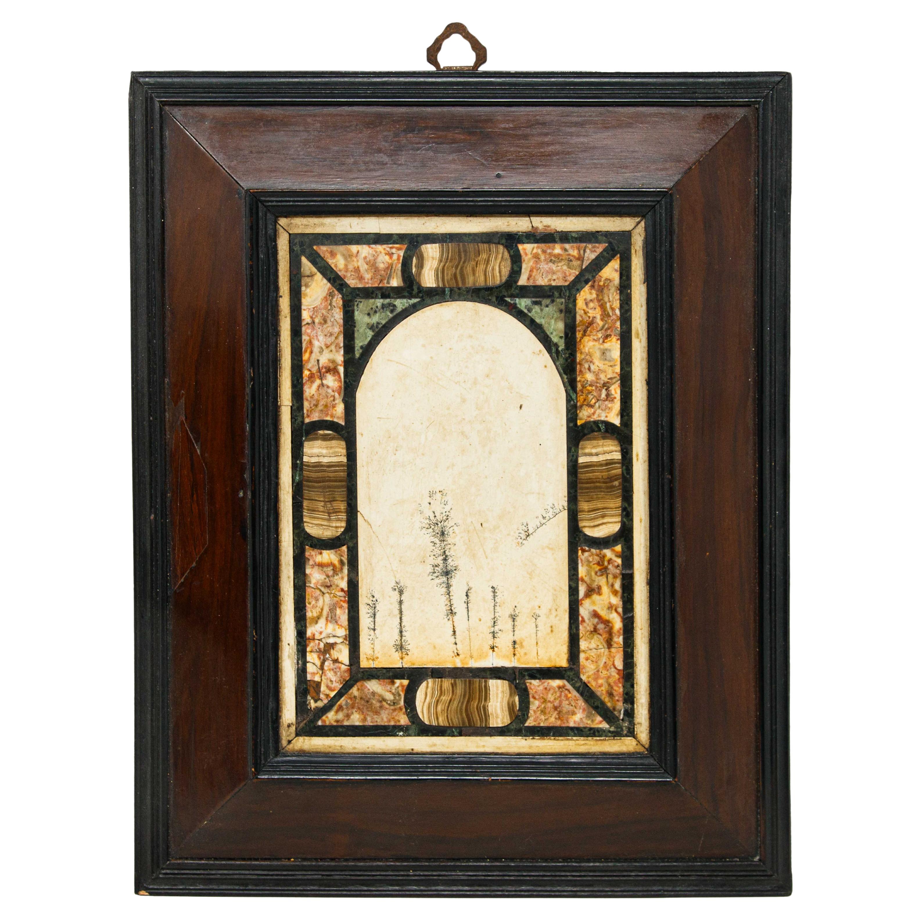 18th century, Landscape on village stone and marble frame For Sale at ...