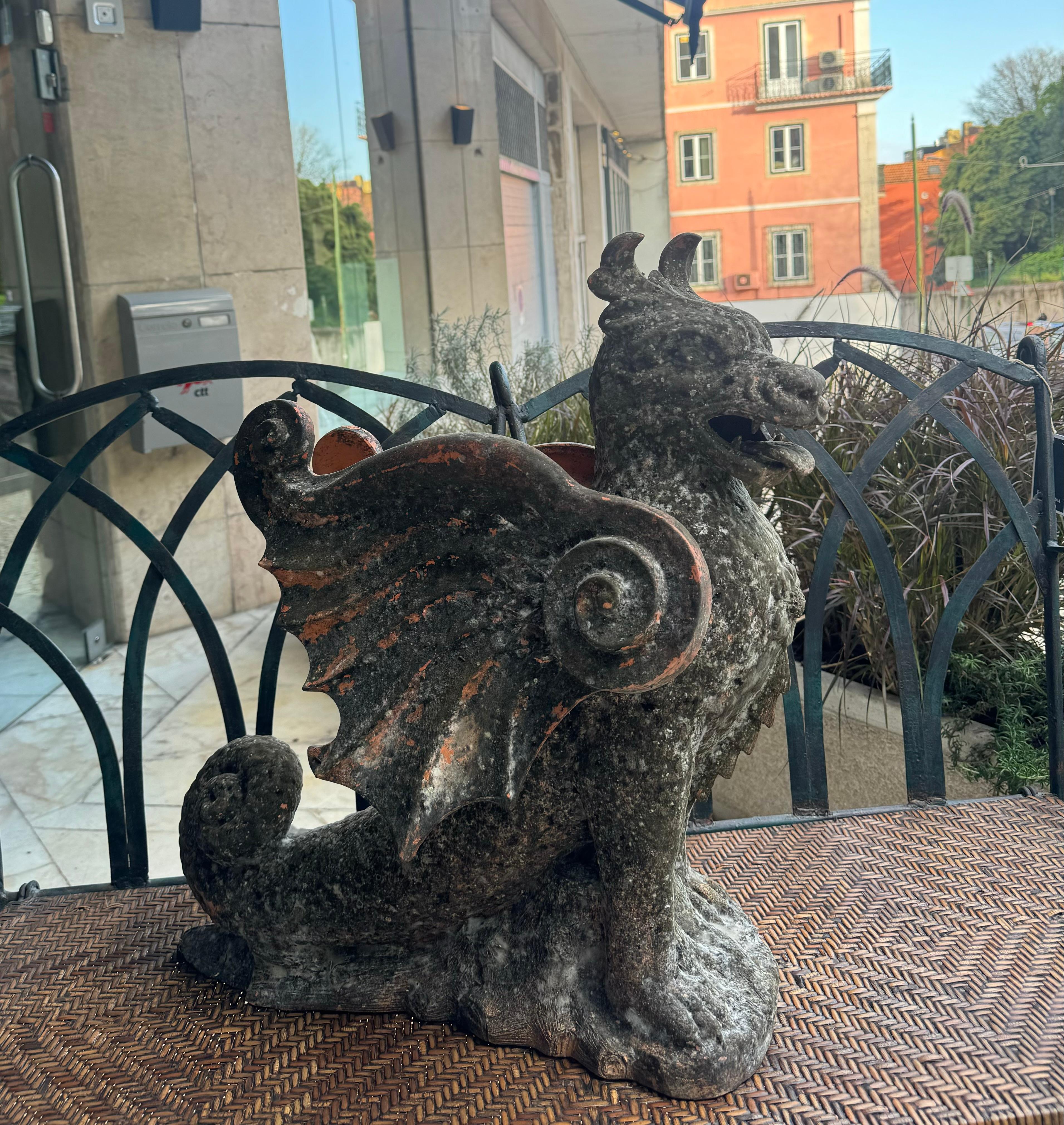 XX Century Pair of Portuguese Terracotta Chimeras For Sale at 1stDibs