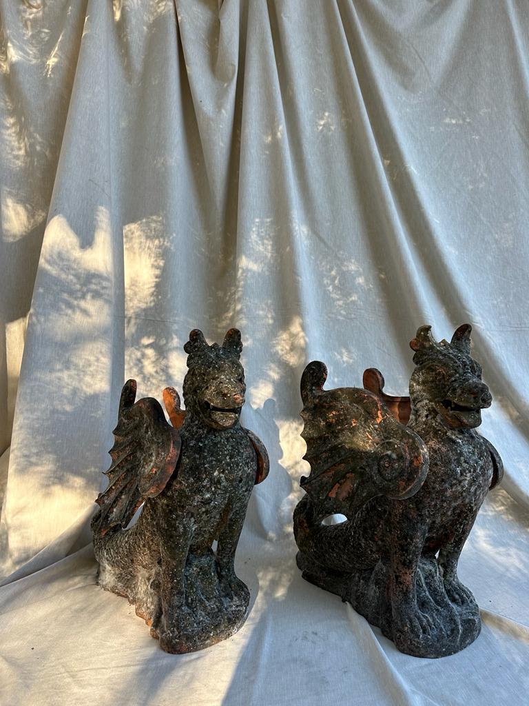 XX Century Pair of Portuguese Terracotta Chimeras For Sale at 1stDibs