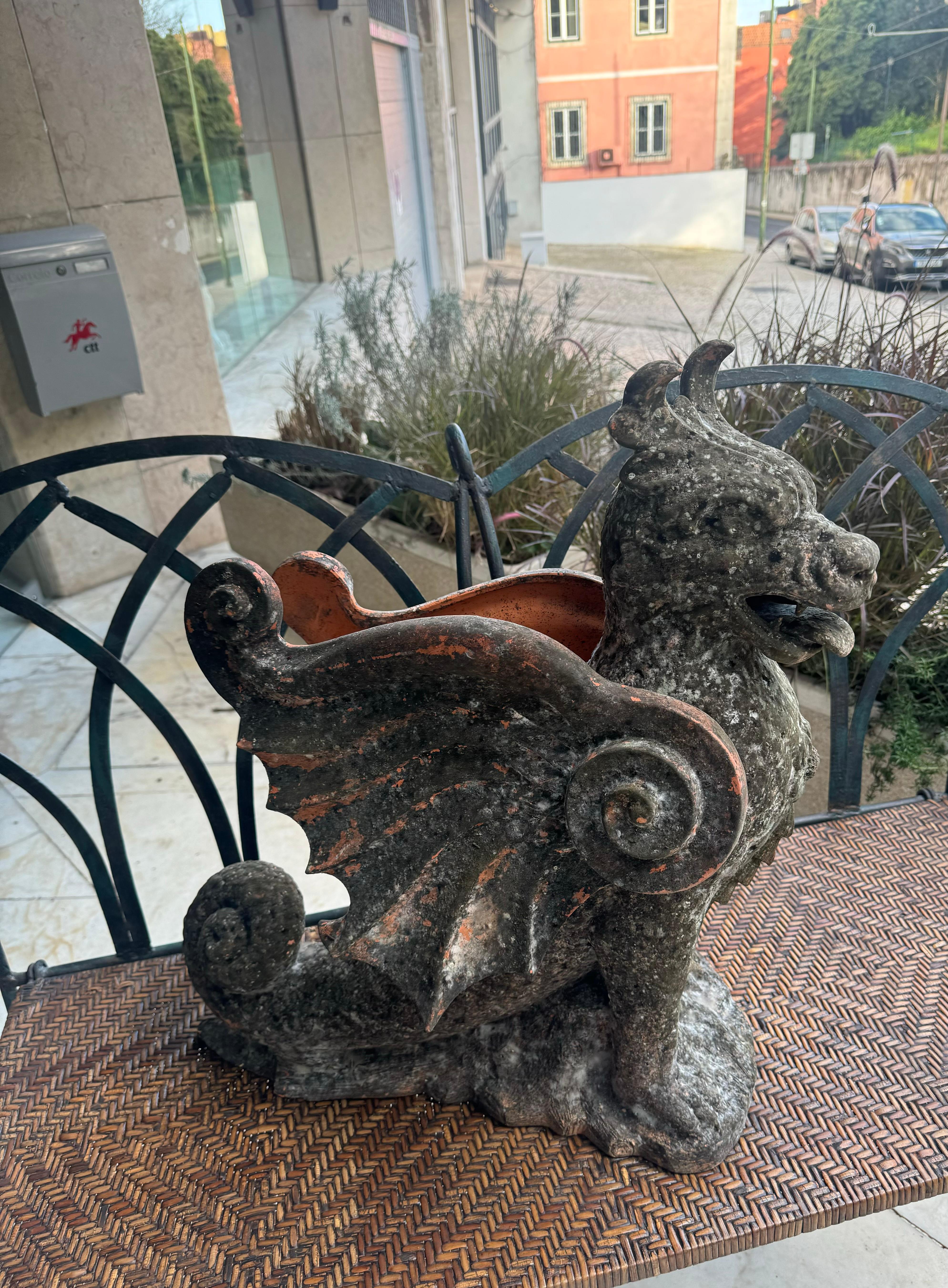 XX Century Pair of Portuguese Terracotta Chimeras For Sale at 1stDibs