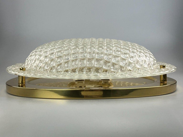 XXL 60s 70s Fischer Leuchten Plafoniere ceiling lamp glass space design ...