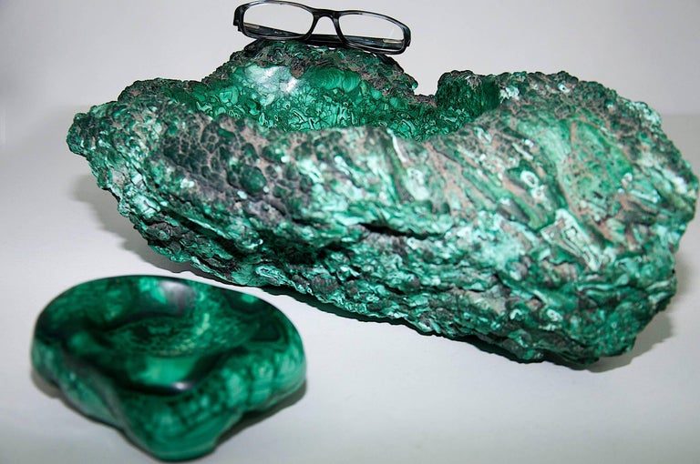Extra Large Ashtray in Malachite or Vide-Poche at 1stDibs