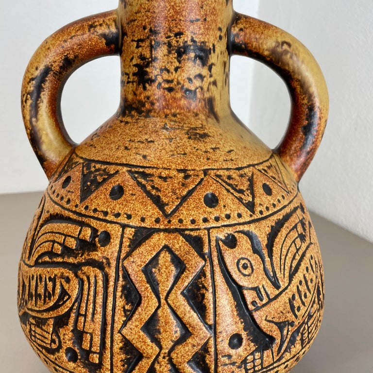 xxl Colorful Fat Lava Pottery "MAYA TIKI" Vase by Jasba Ceramics ...