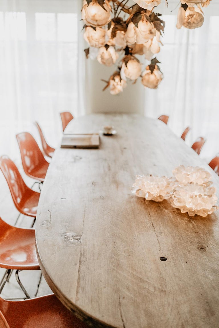 Extra Large Customized Oval Shaped Oakwood Table at 1stDibs