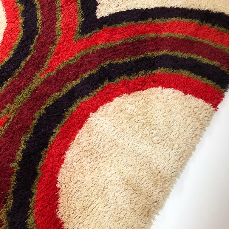 Extra Large Danish Modern Wool Rya Rug Tapestry by Hojer Eksport Wilton ...