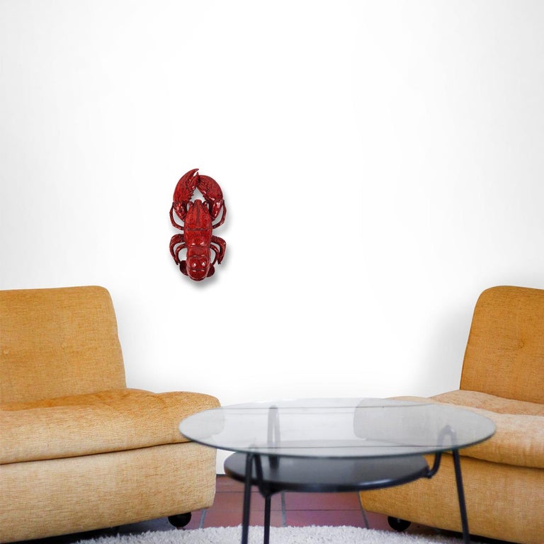 XXL Decorative Red Ceramic Lobster Marked Made in Italy For Sale at 1stDibs