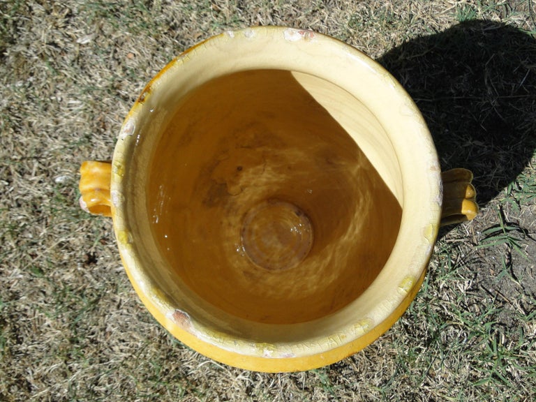 XXL French Antique Confit Redware Faience Yellowware Art Pottery Pot ...