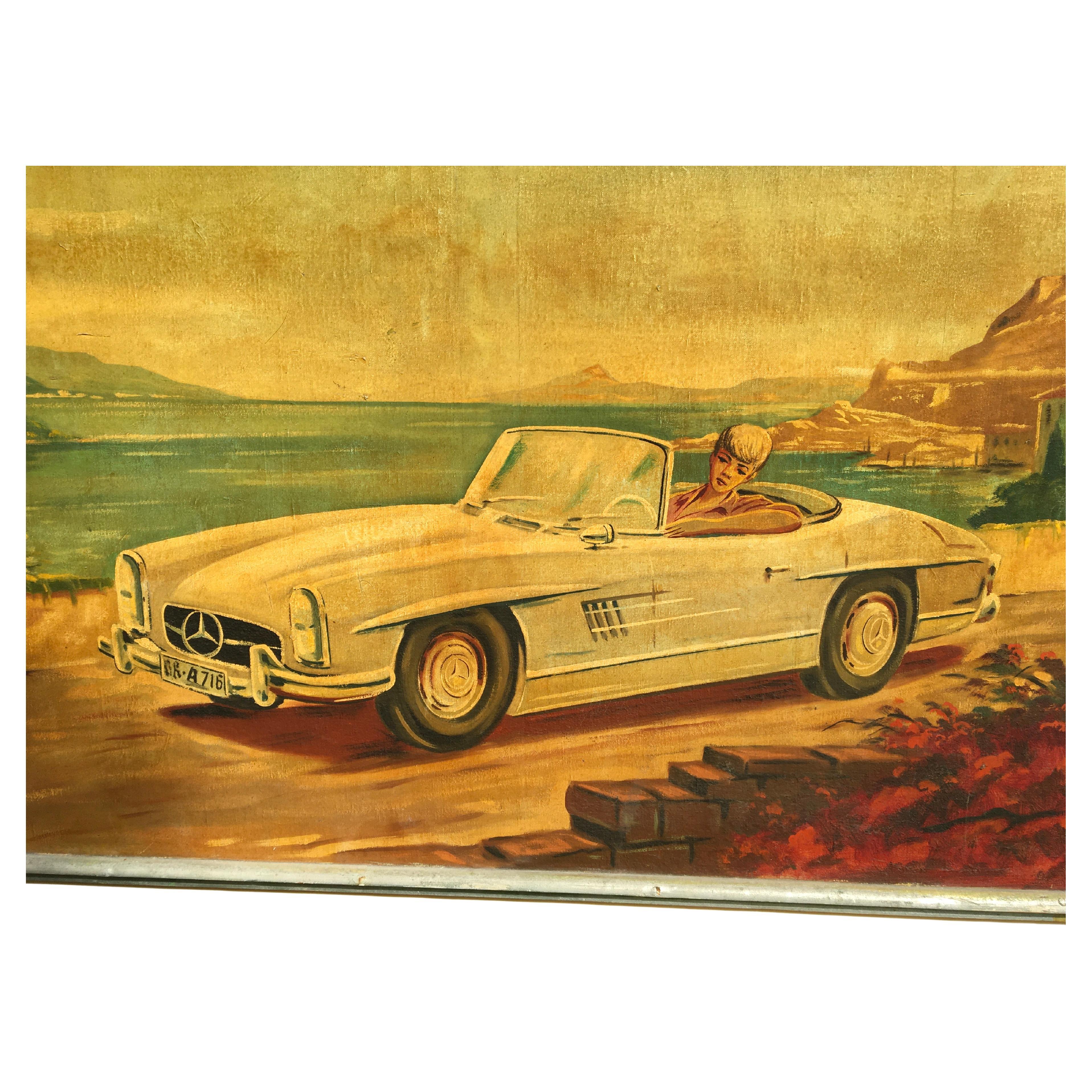 XXL Gullwing Mercedes Benz 300 SL Painting Carnival Art For Sale at 1stDibs