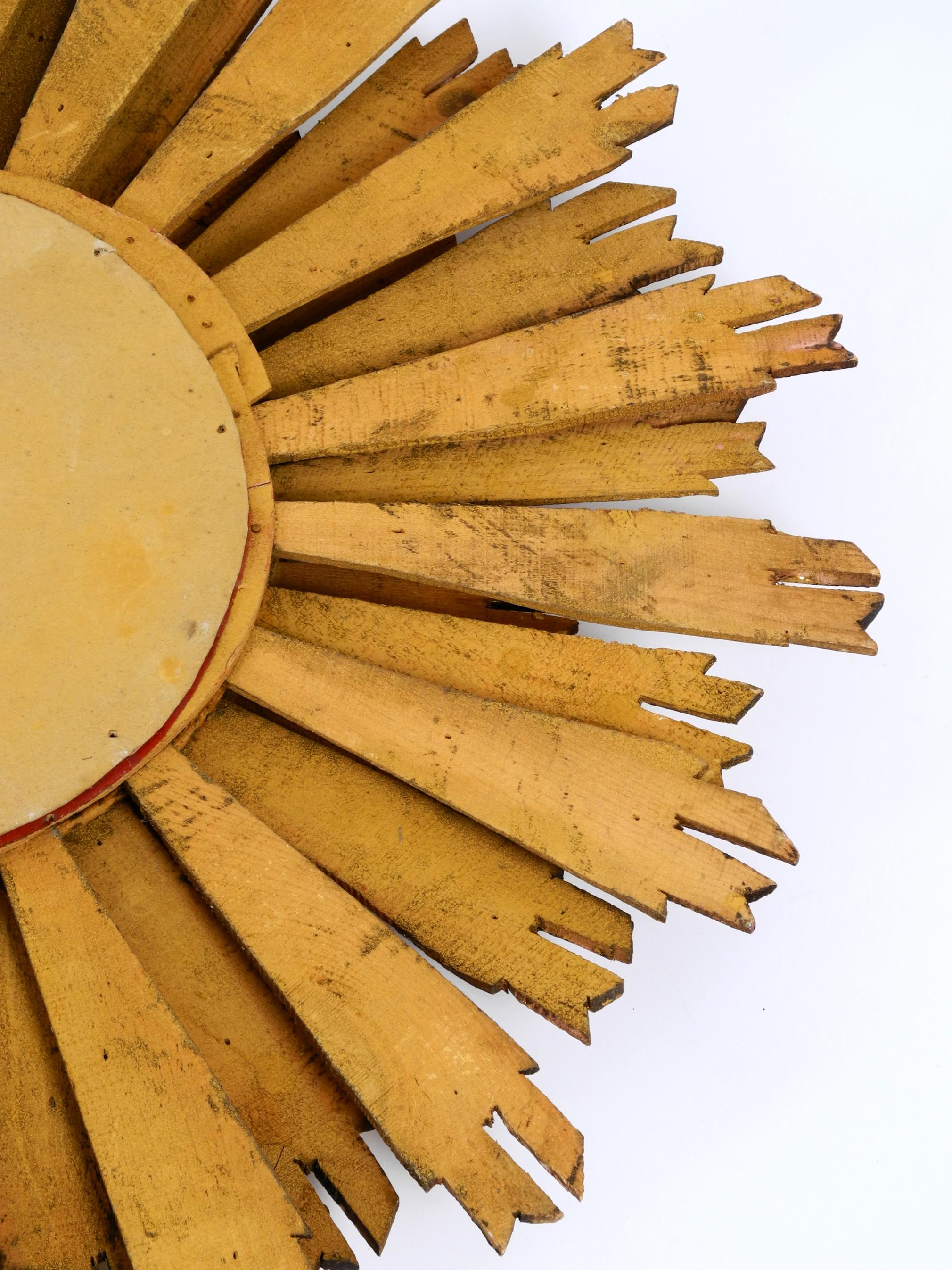 Extra Large Midcentury Sunburst Wall Mirror Made of Gold-Plated Wood at ...
