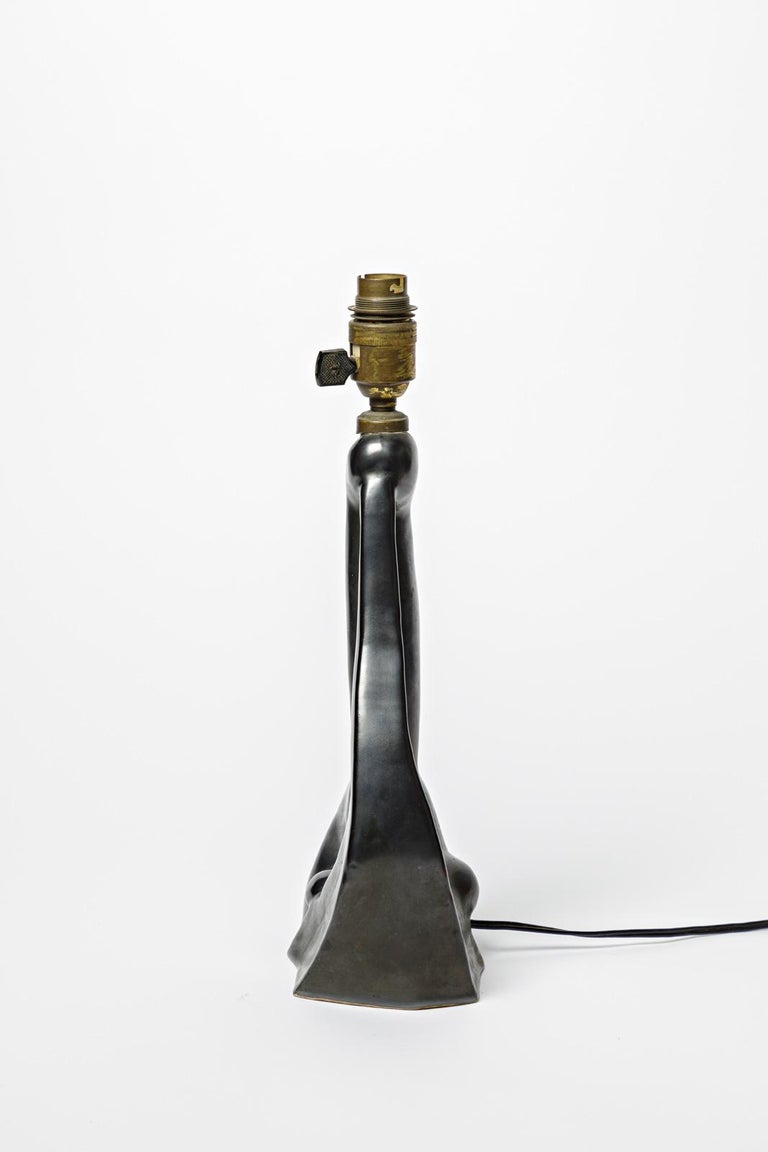 XXth century design black abstract ceramic table lamp circa 1950 For ...