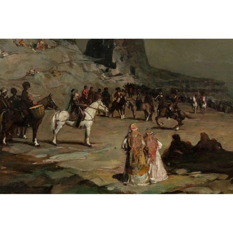 XXth Century Gathering of The Caucasus Riders Painting Oil on Canvas by ...