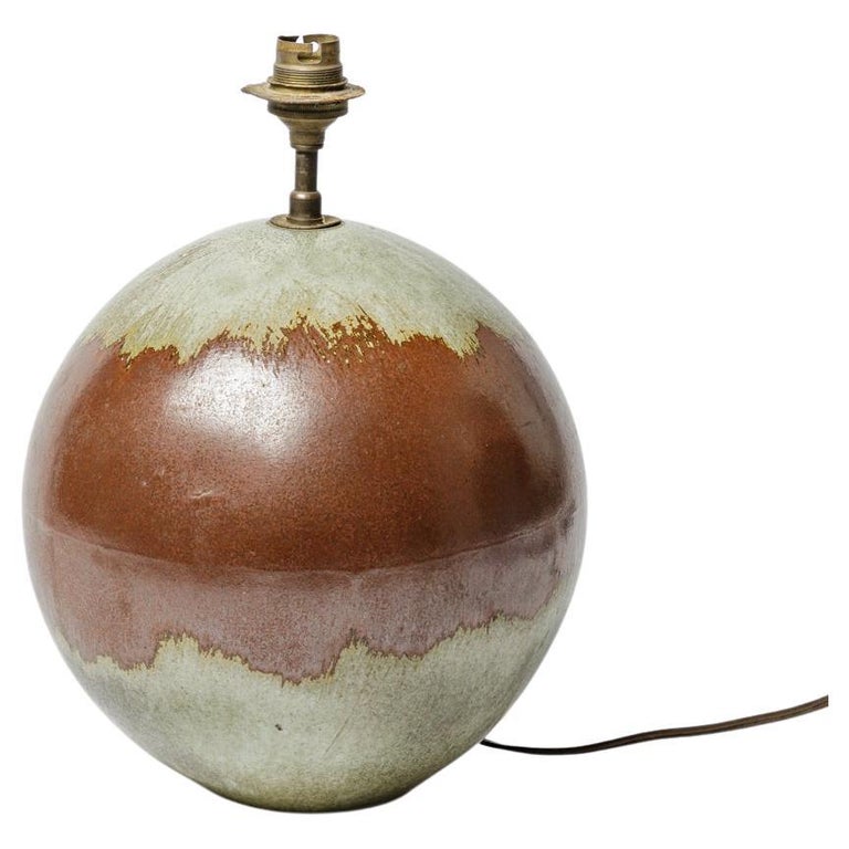 Xxth Century Grey and Brown Porcelain Ceramic Table Lamp by Tim Orr ...