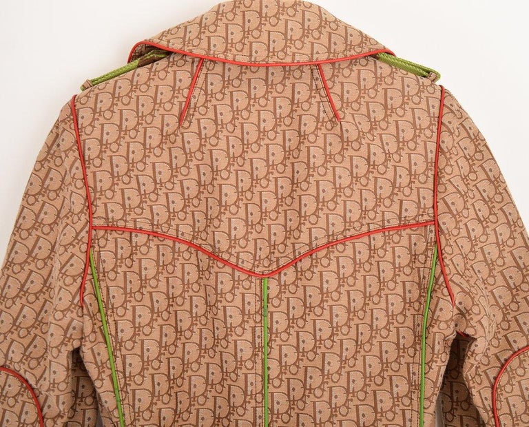 Y2K Christian Dior Fw/2004 Monogram Rasta Trench Coat For Sale at 1stDibs