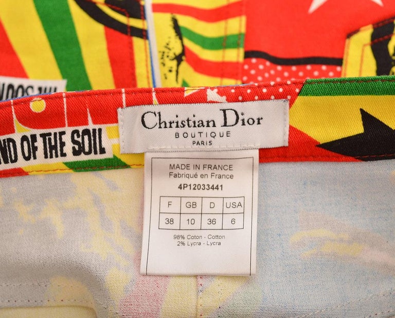 Y2K Christian Dior Ss/2003 'Rasta Mania' Pattern Mini Skirt For Sale at ...