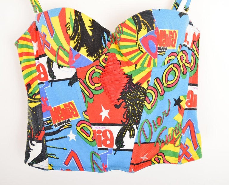 Y2K Christian Dior Ss/2003 'Rasta Mania' Reggae Corset For Sale at 1stDibs